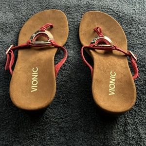 Vionic | Shoes | Vionic Park Orchid Red Sandal Wedge | Poshmark